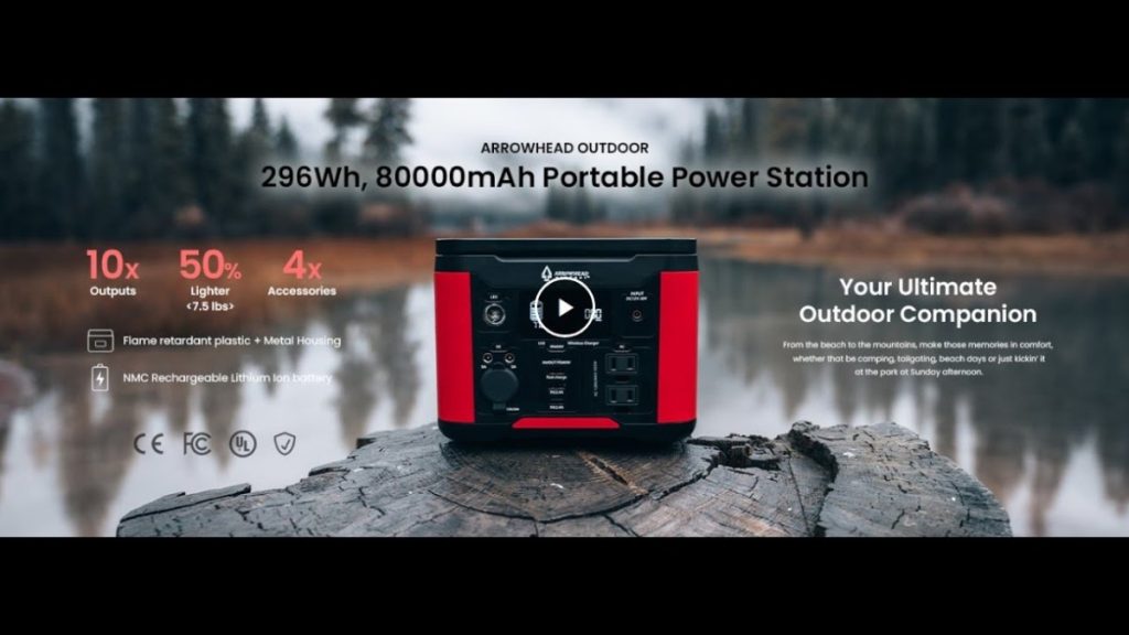 ARROWHEAD OUTDOOR 296W Portable Power Station, Lithium, Solar Generator ...
