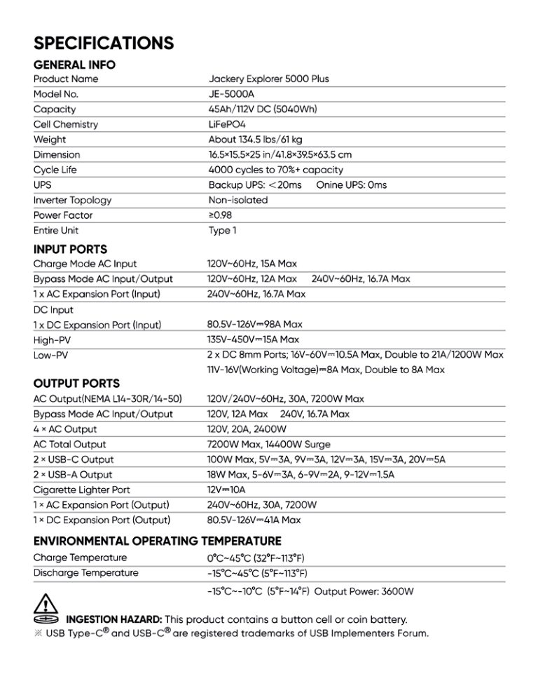 Jackery Explorer 5000 Plus Portable Power Station Review – Portable ...